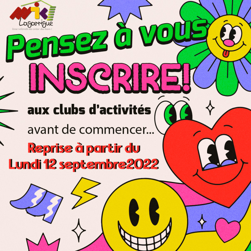 Pensez à vous inscrire!